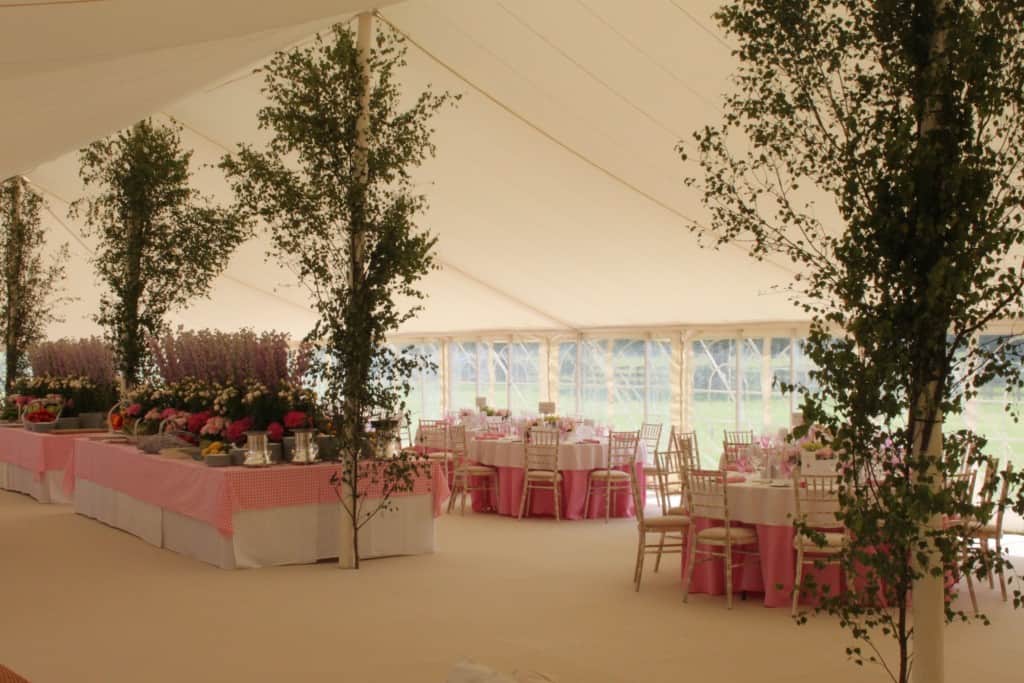 Traditional Pole Marquee, Flat Ivory, Window Walls, Boarded FLoor ...